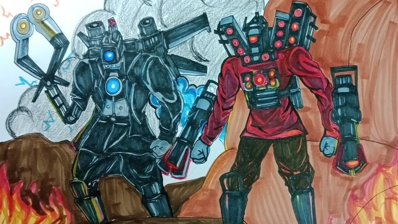 how to draw upgraded titan speakerman and upgraded titan camera man ...