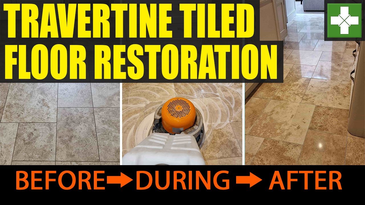 Travertine Tile Floor Renovation including Cleaning, Honing, Polishing ...
