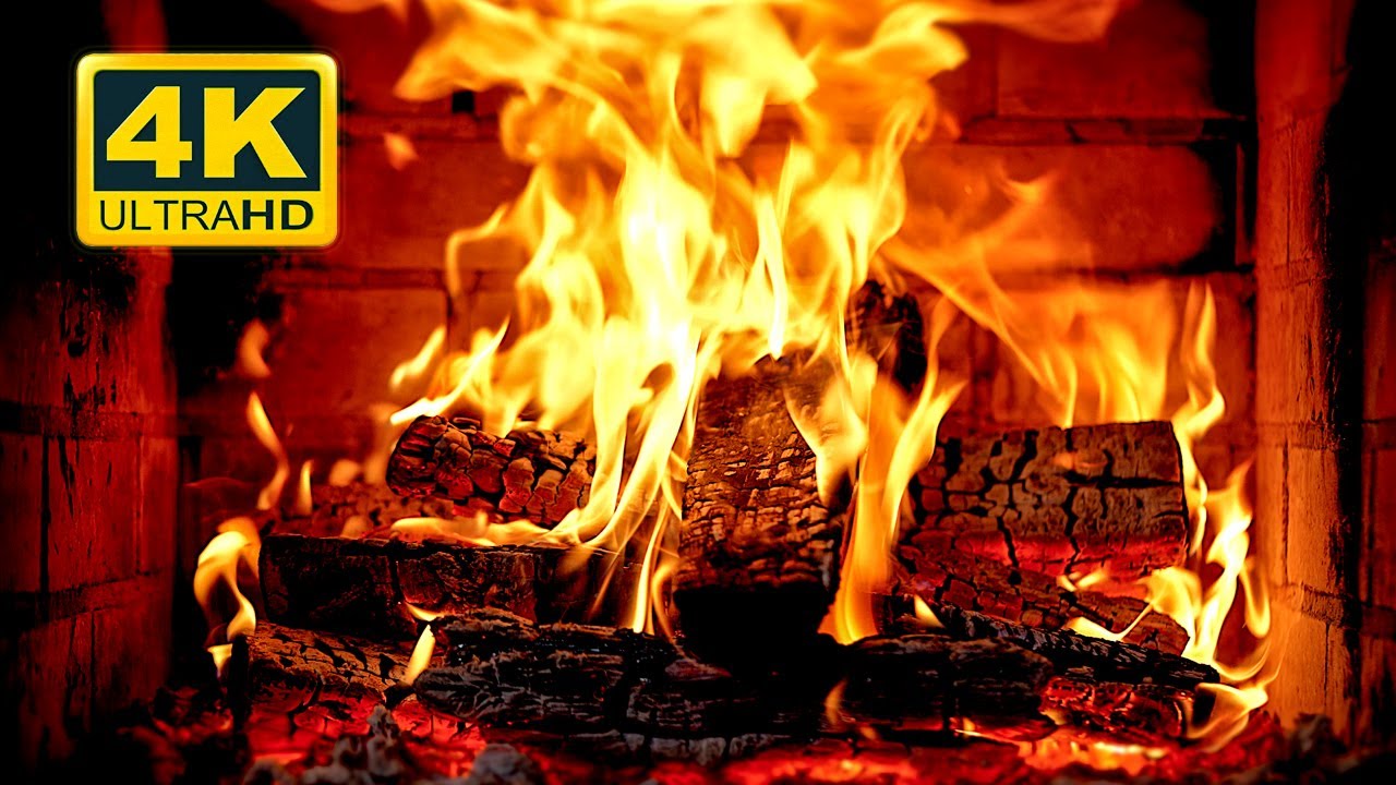 🔥 FIREPLACE Ultra HD 4K. Fireplace with Crackling Fire Sounds ...