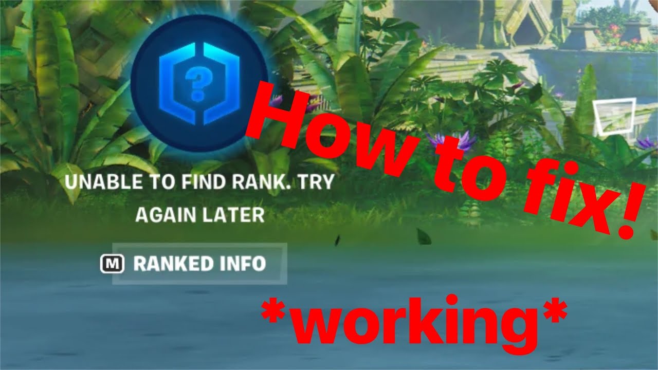 How to Fix 'Unable To Find Rank' |Fortnite| - YouTube
