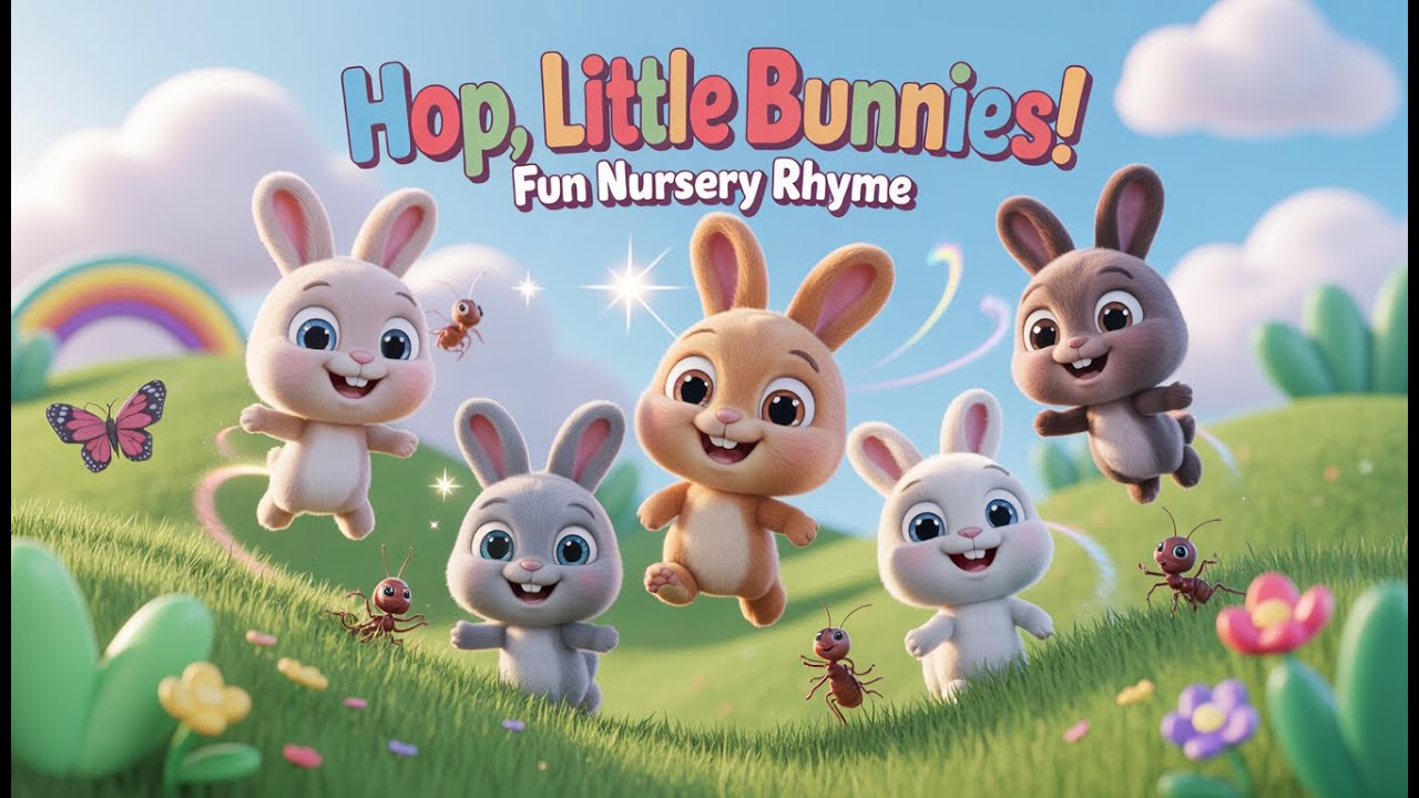 Hop Little Bunnies 🐰 | Fun Nursery Rhyme for Kids | 3D Cocomelon Style ...