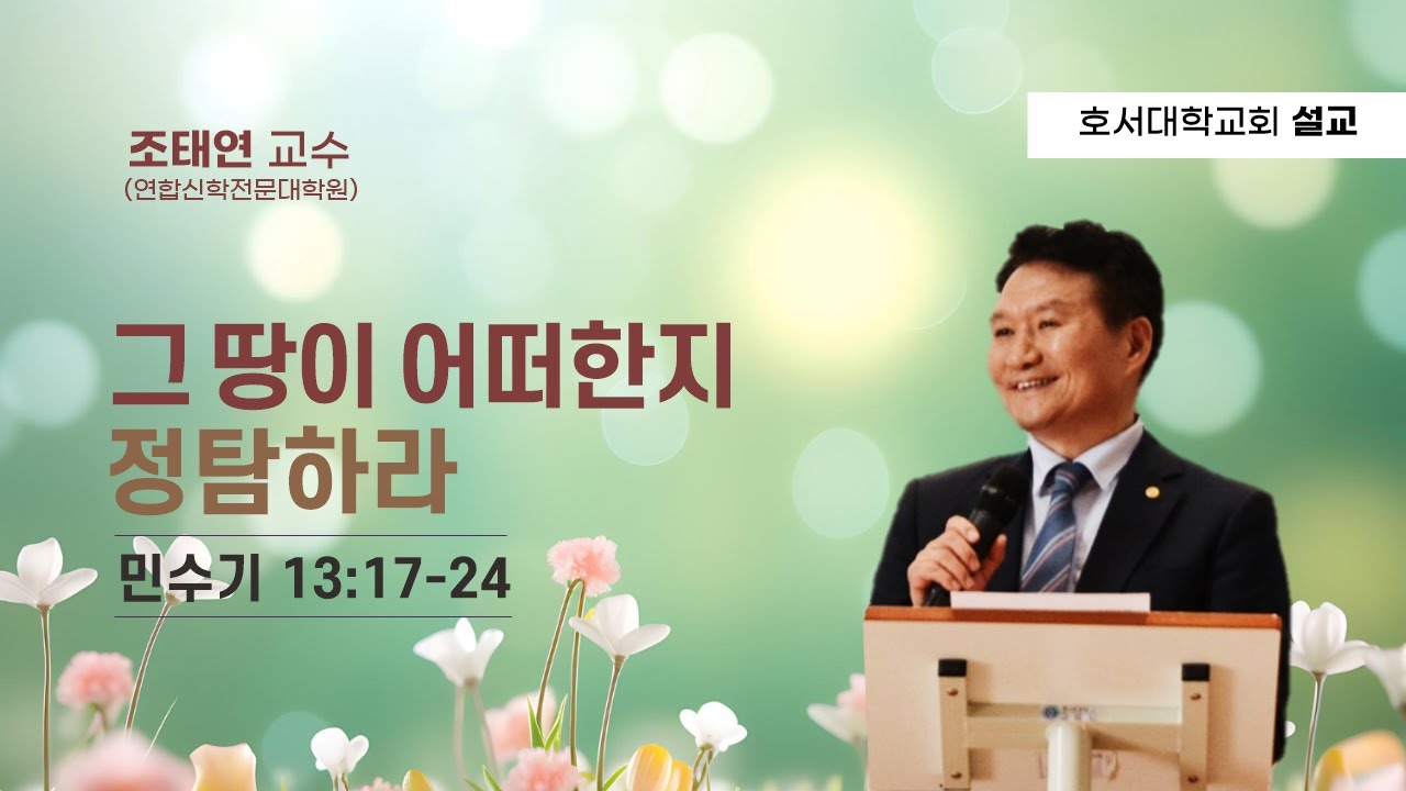 그 땅이 어떠한지 정탐하라 ㅣ 민 13:17-24 ㅣ 조태연 교수 (2024/6/2) - YouTube