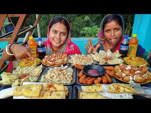 sauces pasta,chicken momo,fish finger,egg roll,chaumin,frooti,puchka ...