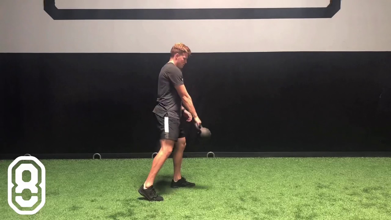 Staggered Stance Back Heel Elevated Kettlebell Swing - YouTube