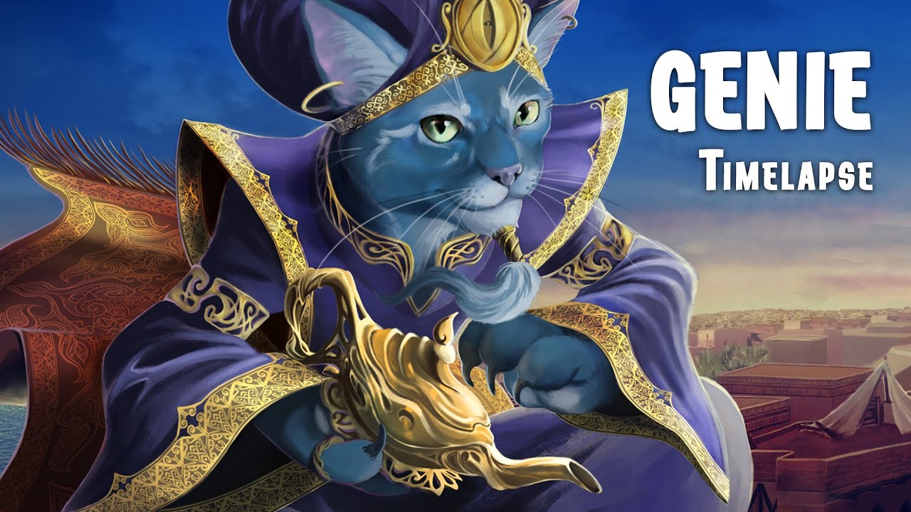 Illustration Timelapse - Aladdin & Cat (PHOTOSHOP) - YouTube