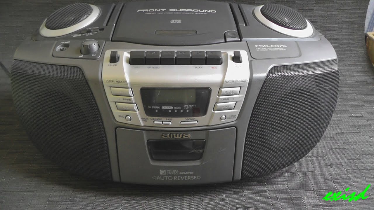 Aiwa CSD-ED76 radio cassette recorder and cd magnó - YouTube