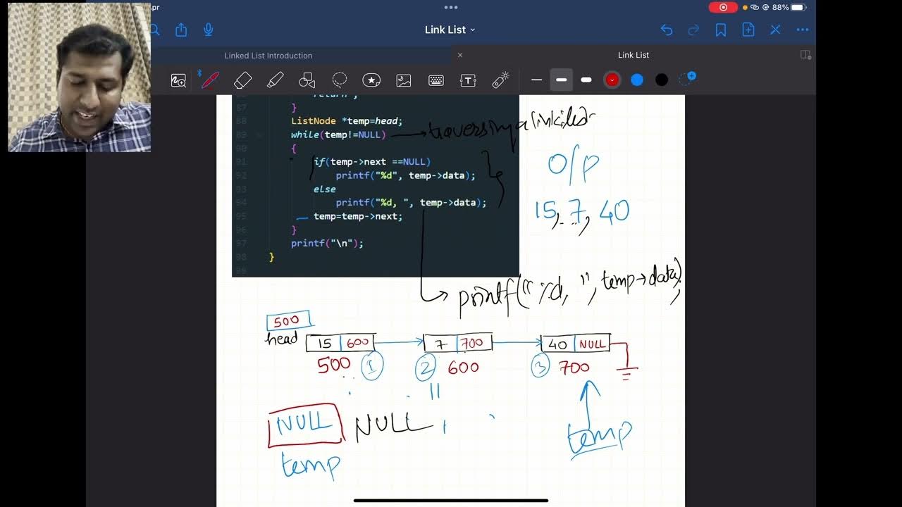 Link List Part 4 InsertAtLast || DSA || Prof Durgesh Kumar ( PhD, CSE, IIT Guwhati) || VIT ...