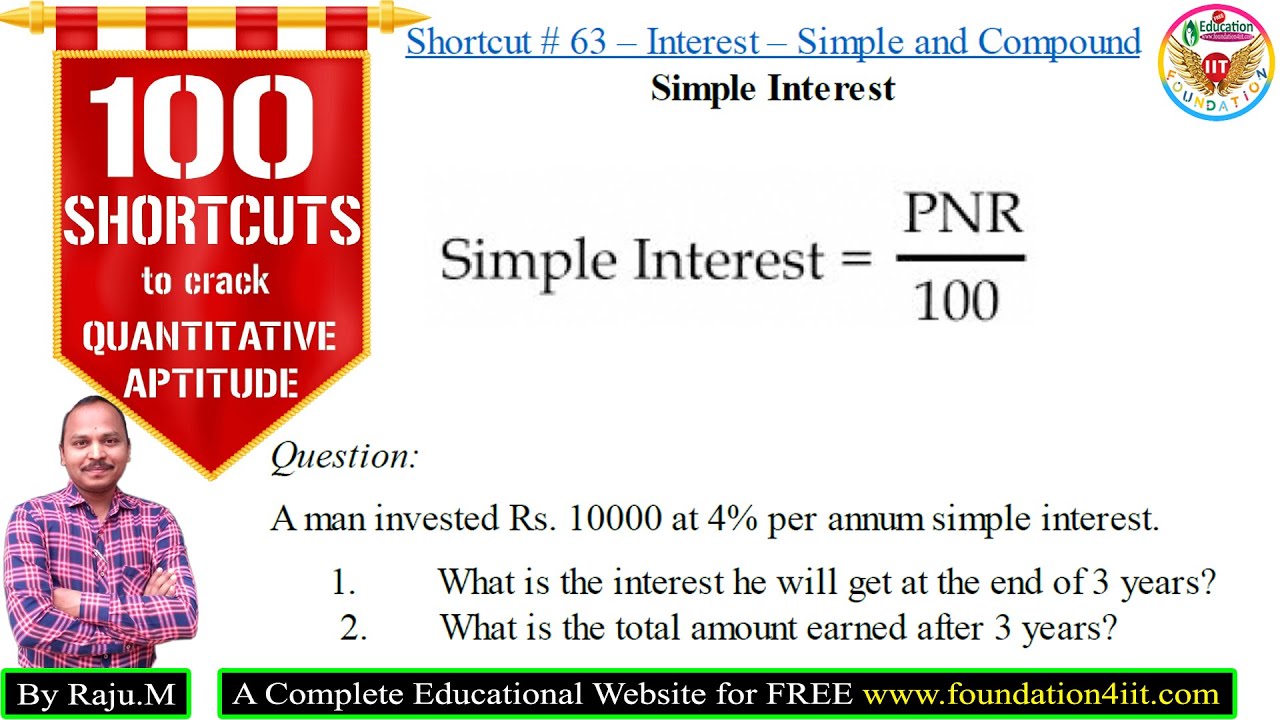 Simple Interest Problems || Shortcut # 63 || Quantitative Aptitude Test ...