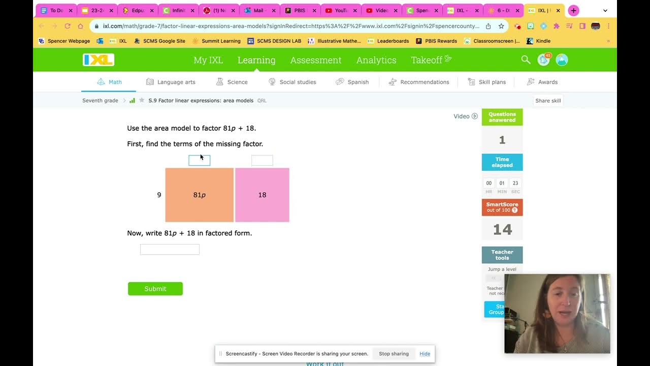 Checkpoint 6 IXL Factor Expressions Area Models - YouTube