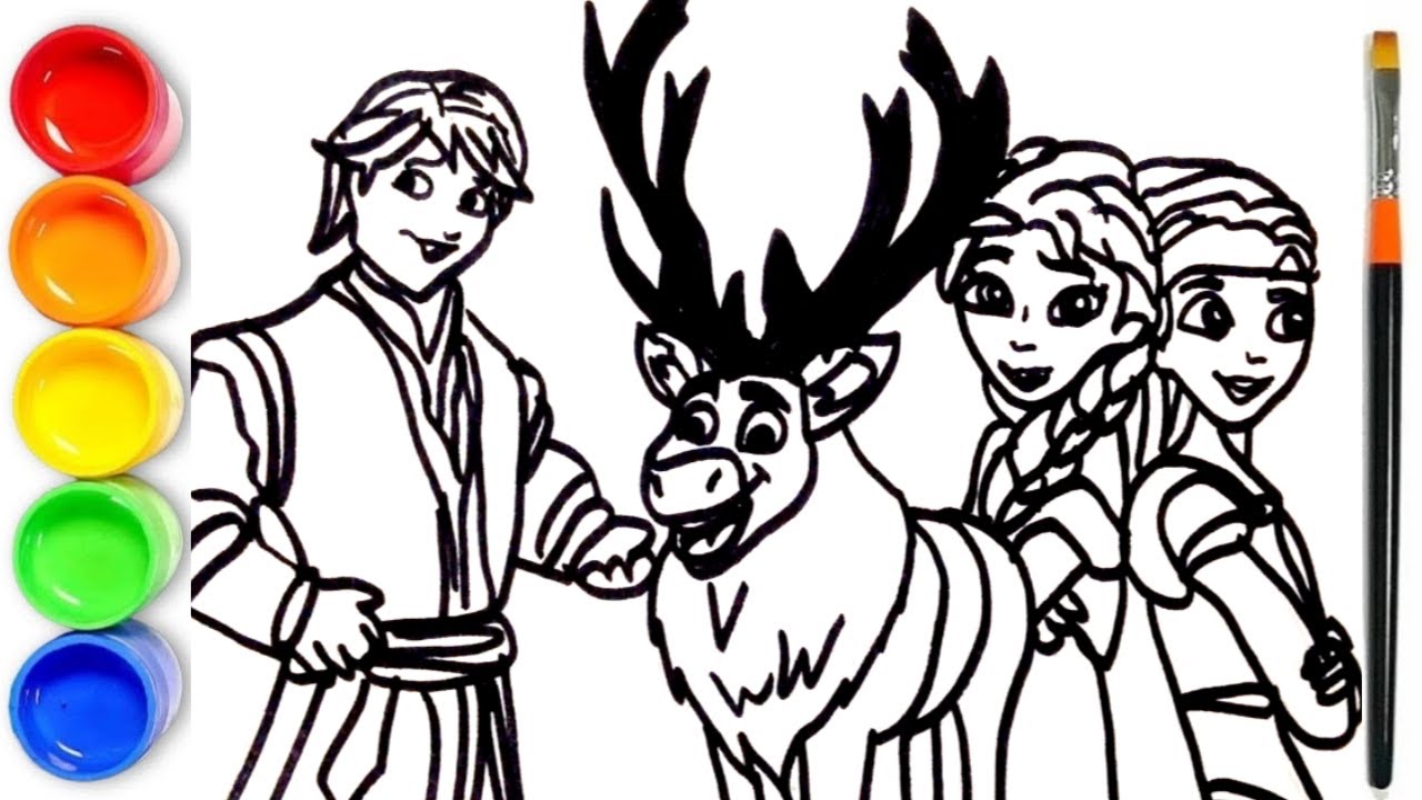 How to draw Frozen | Drawing Elsa, Anna, Kristoff, Sven | Frozen - YouTube