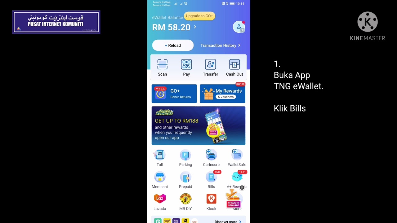 Tutorial Pembayaran Bil Elektrik Guna TNG eWallet - YouTube