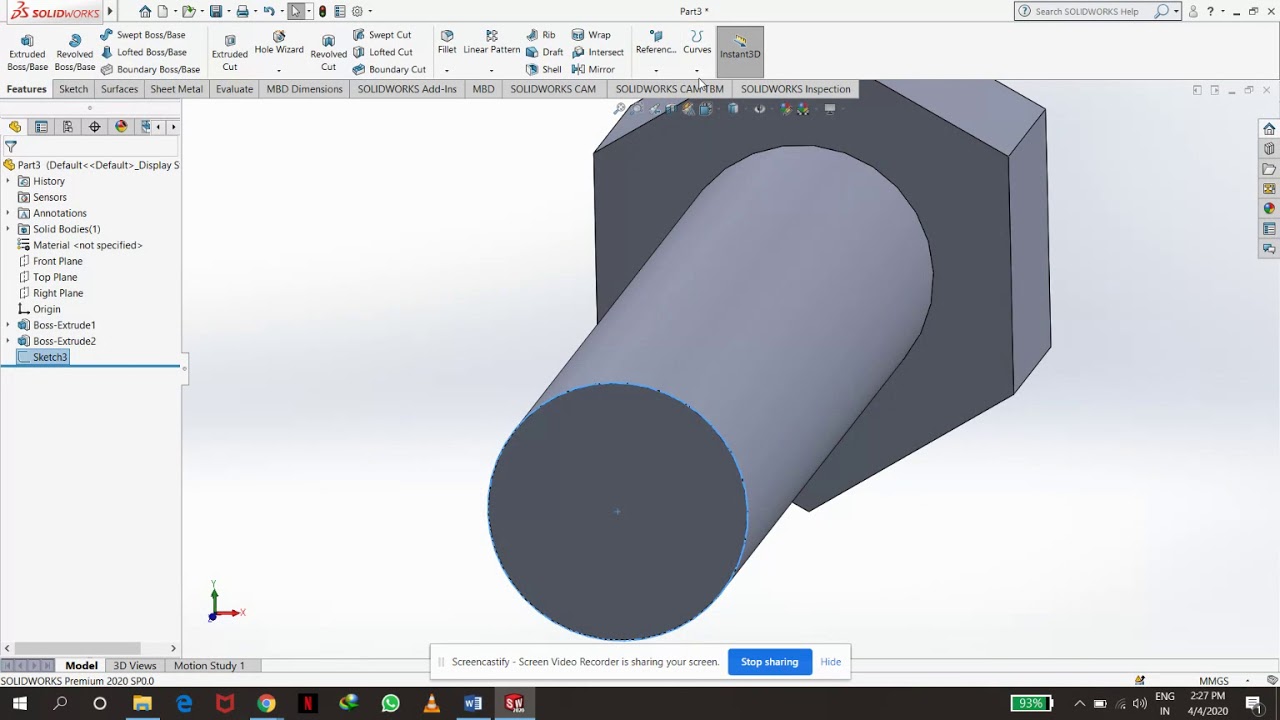 3D features in SolidWorks - YouTube