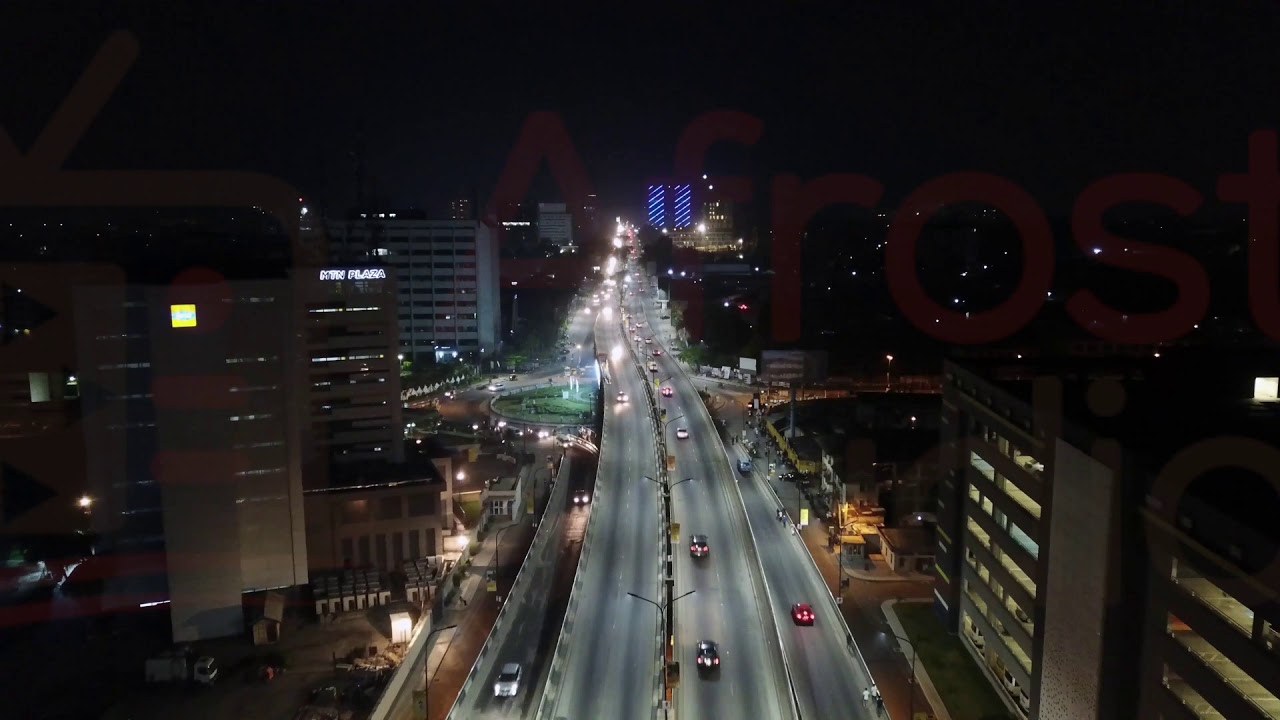 NIght aerial view of Lagos City centre - YouTube