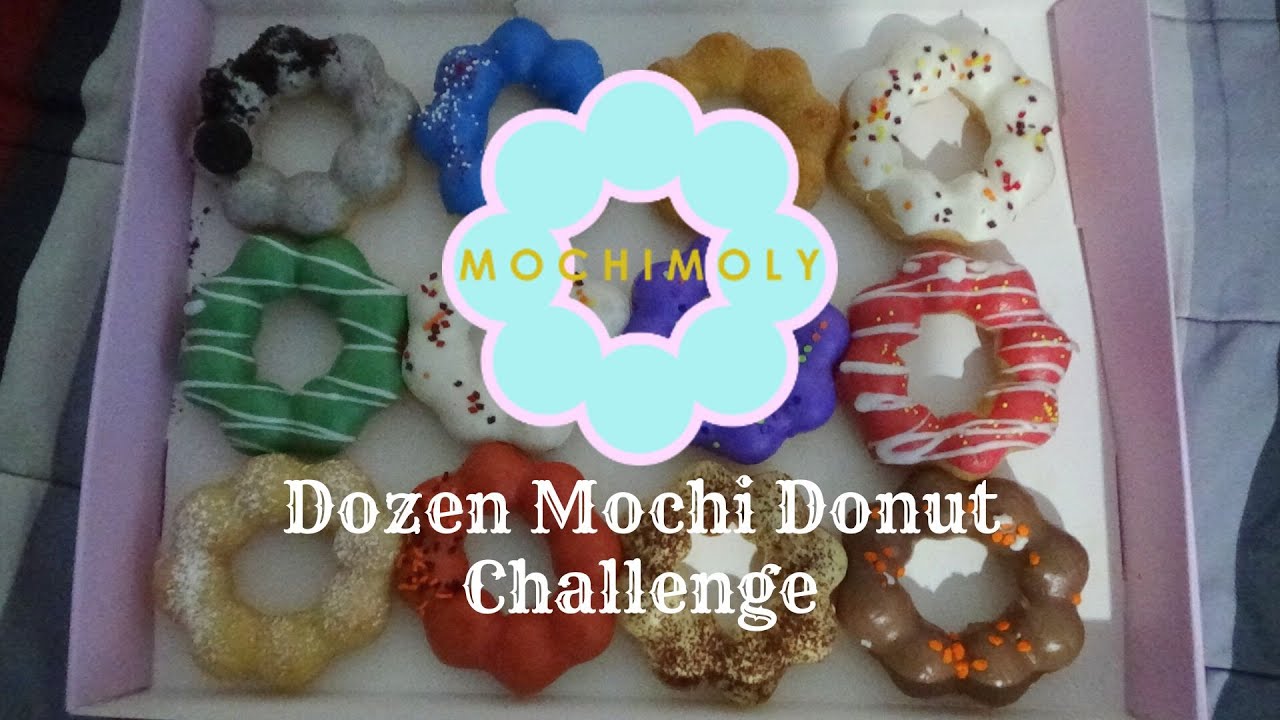 Mochimoly Dozen Mochi Donut Challenge - YouTube