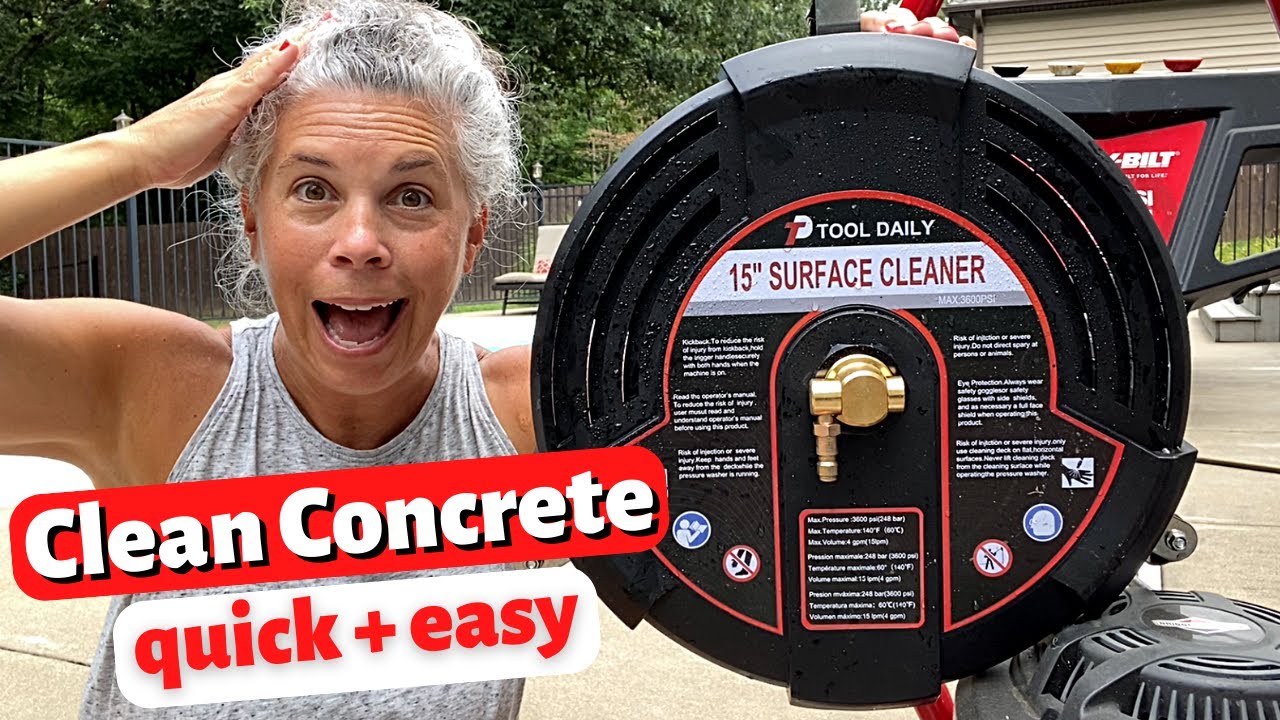 How to Clean Concrete EASILY | I Got a Power Washer Attachment for My ...