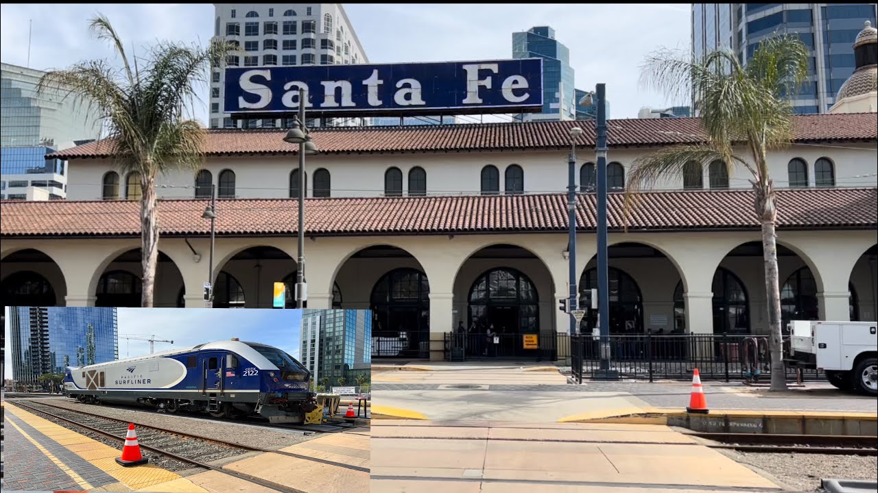 [4k] Santa Fe Amtrak Train 🚆 Station | San Diego | California | Usa 🇺🇸 ...