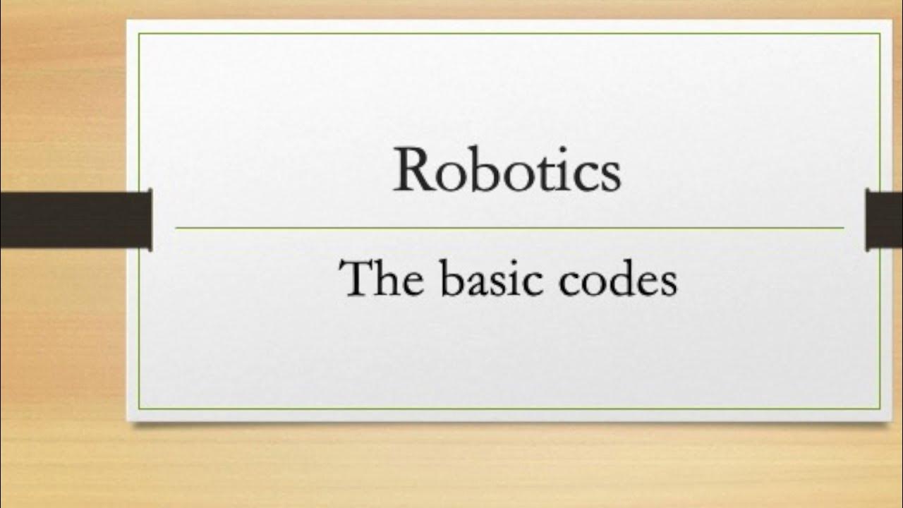 Robot Codes Overview - YouTube