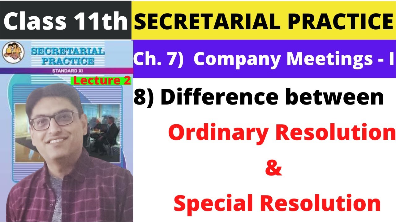 Difference between Ordinary Resolution and Special Resolution - YouTube