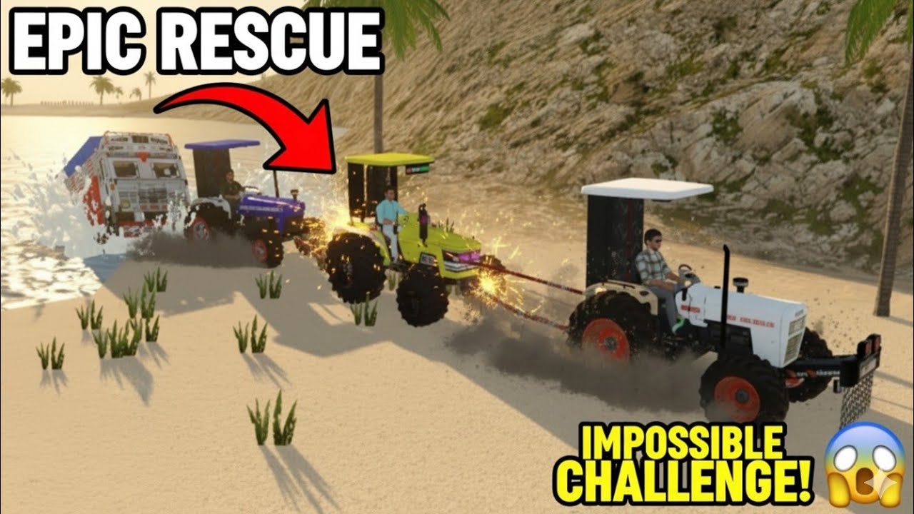 INDIAN TRUCK STUCK IN SEA THERE TRACTOR RESCUE THE INDIAN TRUCK # ...