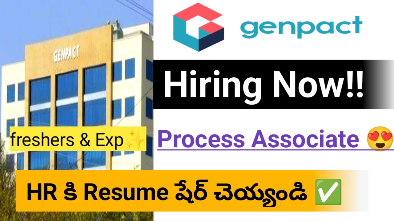 Genpact hiring for freshers | HR కి Resume షేర్ చెయ్యండి | hyderabad ...