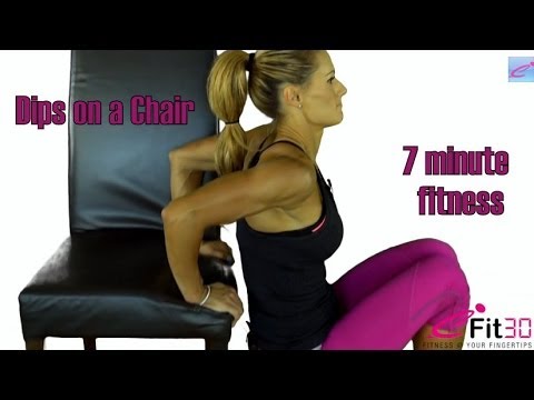 Dips using a chair, 7 minute fitness (HIIT) - YouTube