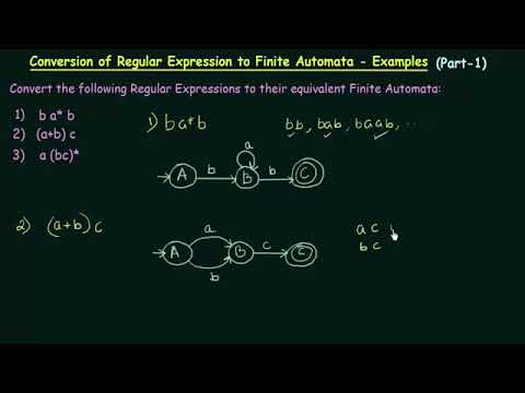 55Conversion of Regular Expression to Finite Automata Examples Part 1 ...