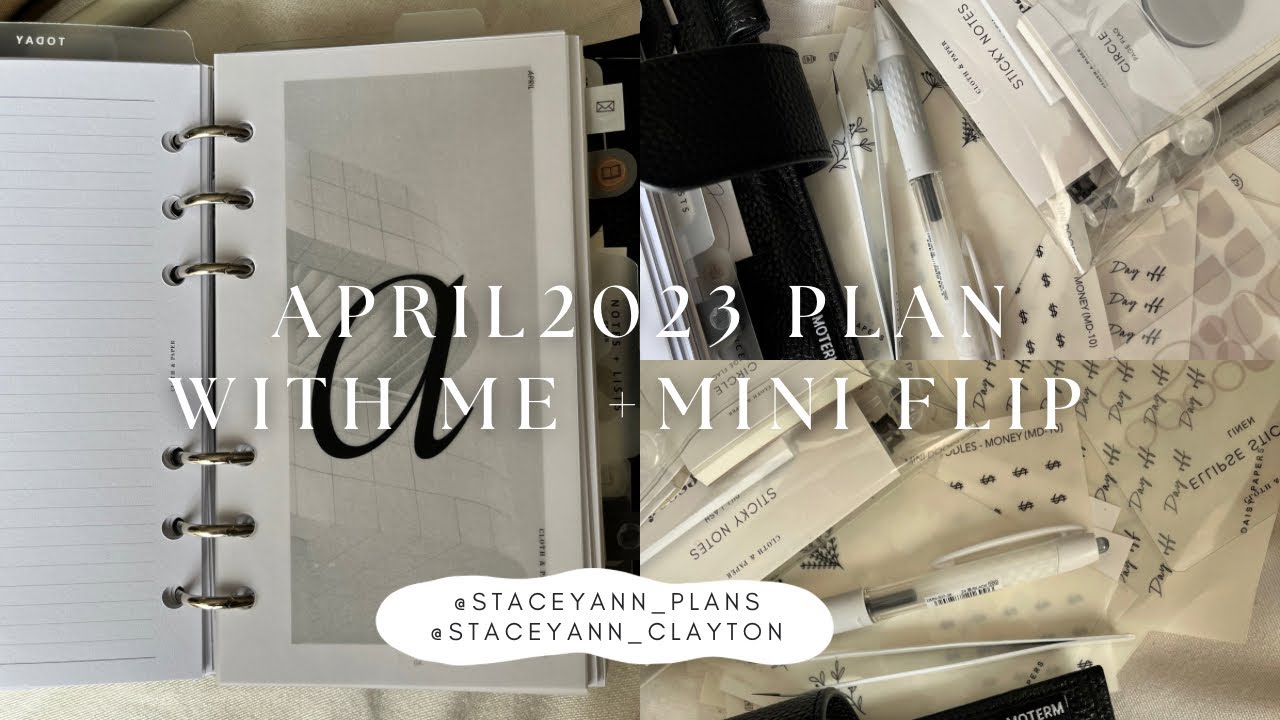 Plan with me April 2023 + Mini flip in personal rings planner - YouTube
