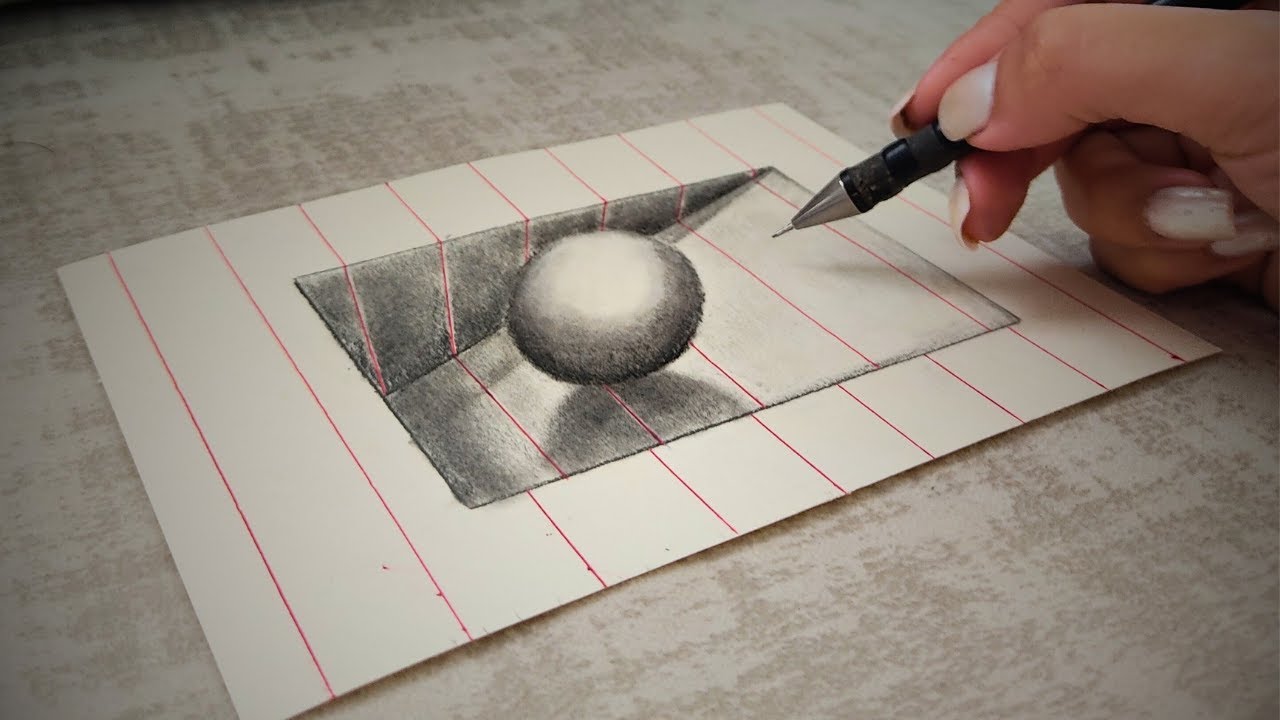easy 3d drawing|3d drawing step by step for beginners - YouTube