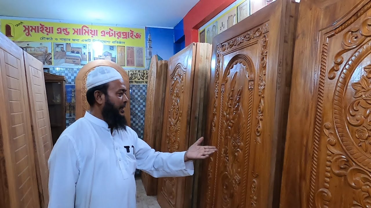 100% সিজনিং🔥মেহগনি কাঠের দরজা ও চৌকাঠ। kather dorja design price in ...