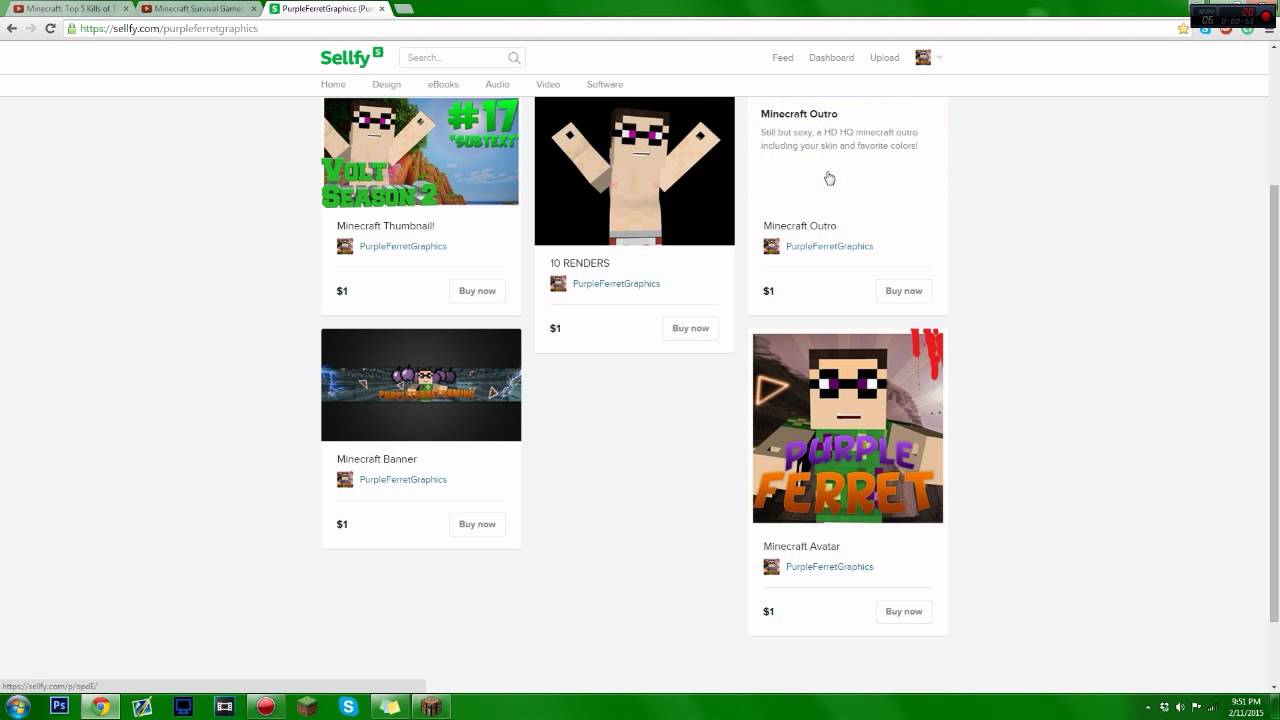 ONE DOLLAR MINECRAFT GRAPHICS! AVATARS!THUMBNAILS! BANNERS! OUTROS ...