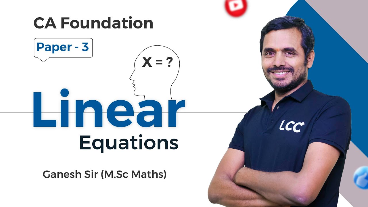 📐 Master Linear Equations in CA Foundation Paper 3 🎓 | Easy Tips by M ...