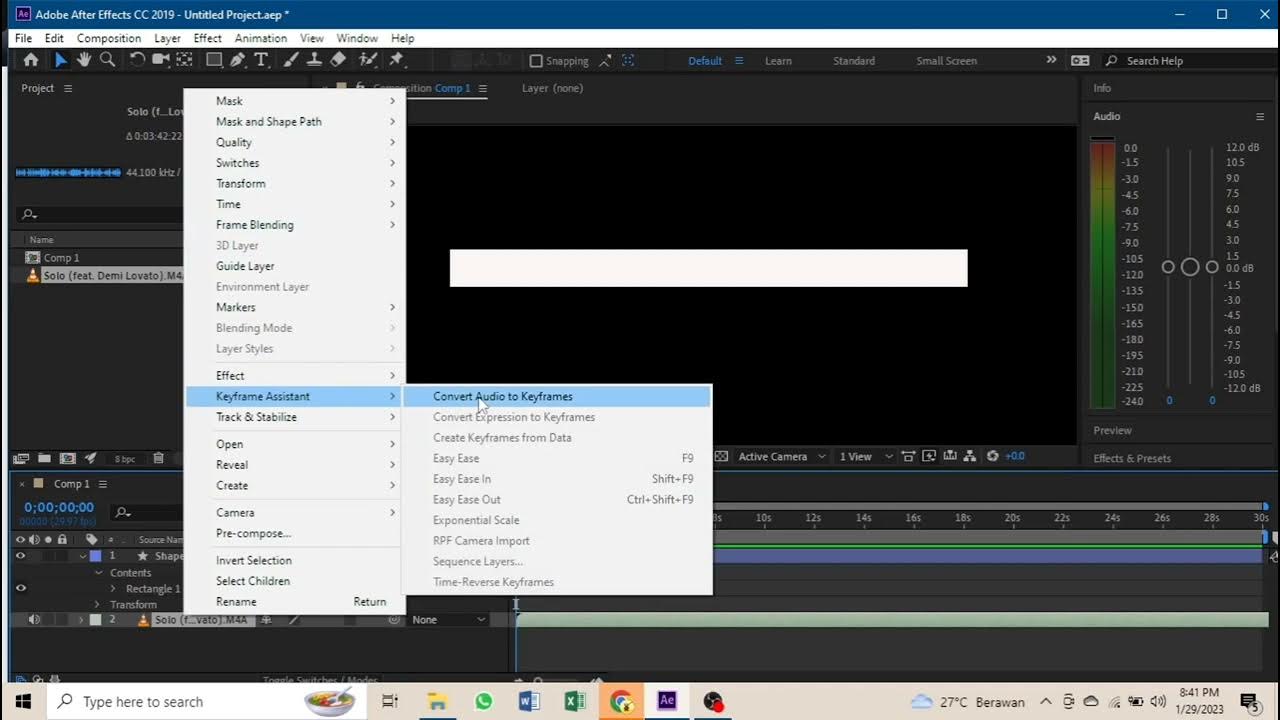 Membuat Audio Keyframe pada Adobe After Effect - YouTube