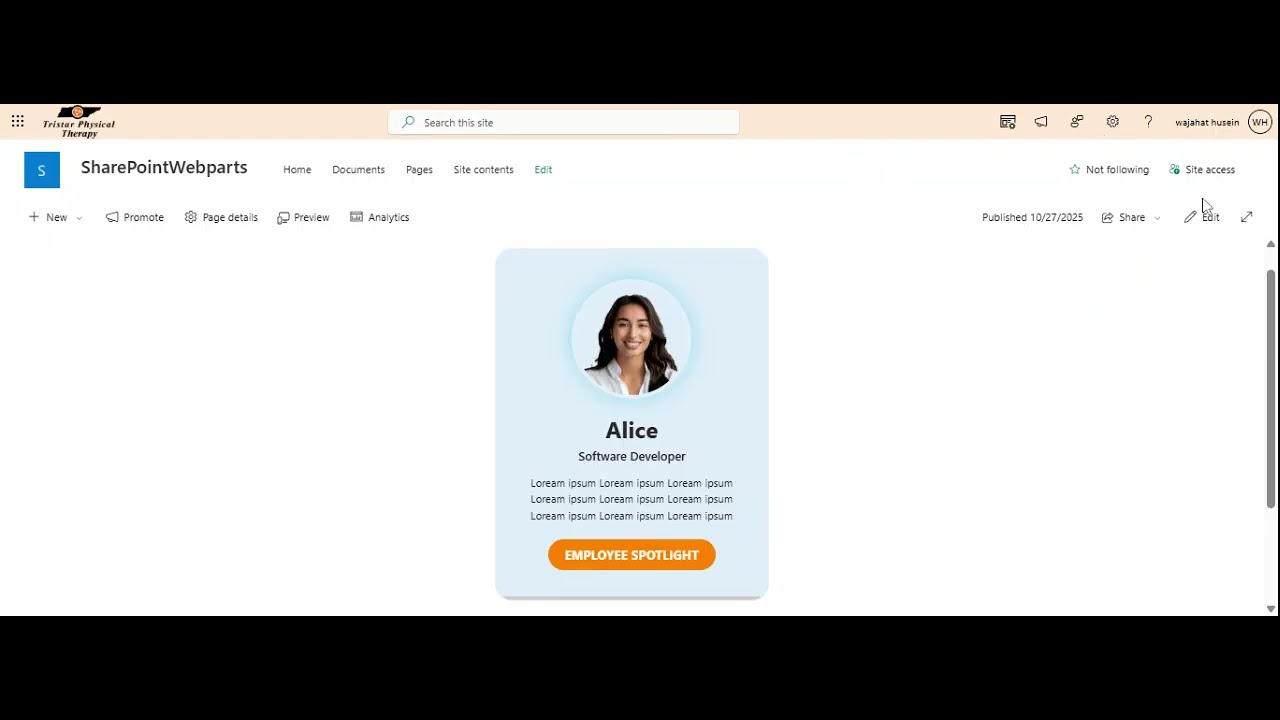 🌟 Modern SharePoint Employee Spotlight Web Part | Showcase Your Team on ...