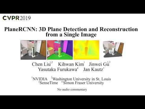 [CVPR19] PlaneRCNN: 3D Plane Detection and Reconstruction from a Single Image - YouTube