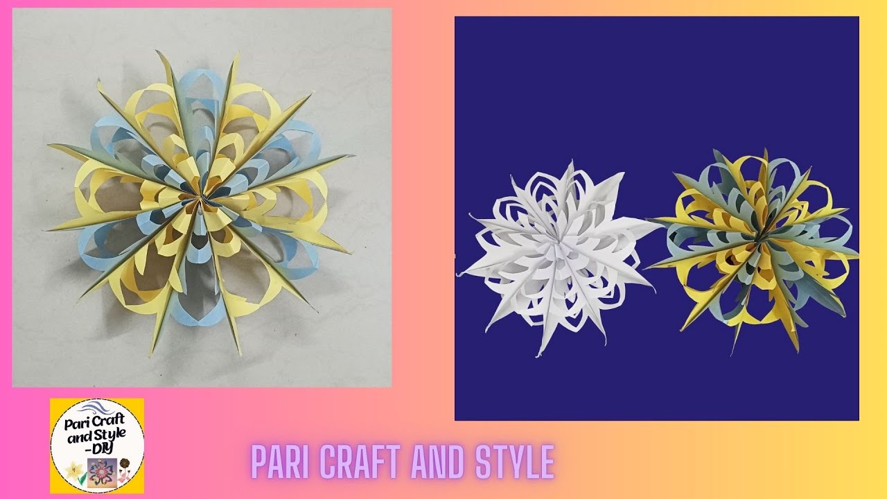 Paper cutting craft l 3D paper snowflakes l Paper cutting design l Easy ...