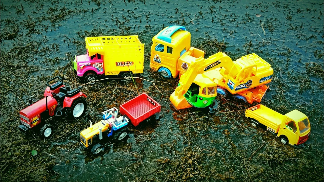 car cartoon | tractor video | cartoon video | JCB loading tractor ...