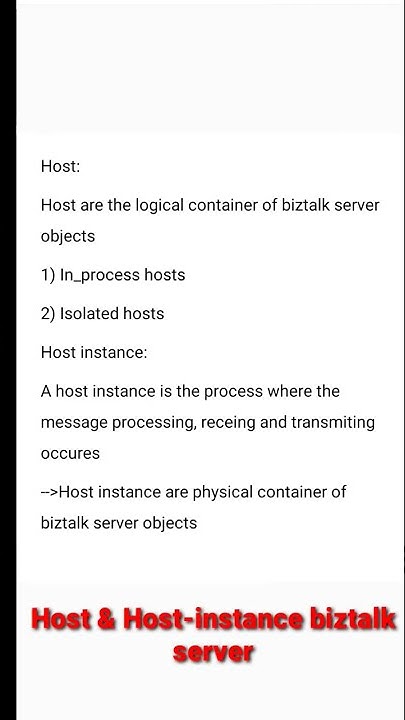 Host and Host-instance of bizTalk server - YouTube