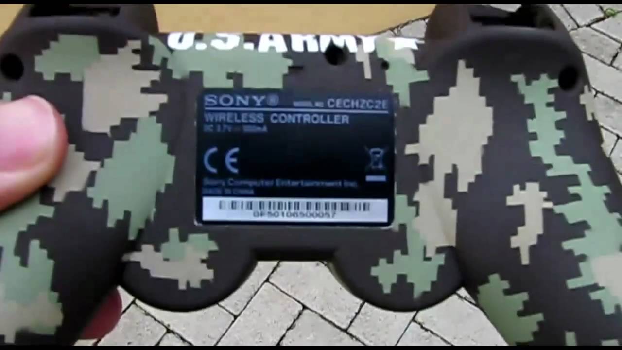 Custom PS3 Control with digital cammo paint & Green LED mod.mp4 - YouTube