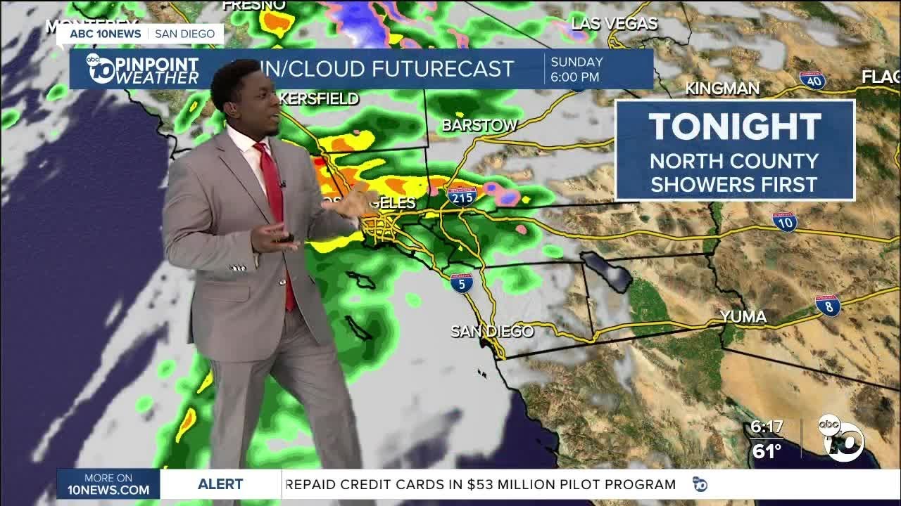 ABC 10News Pinpoint Weather with Moses Small: Storm arrives tonight ...