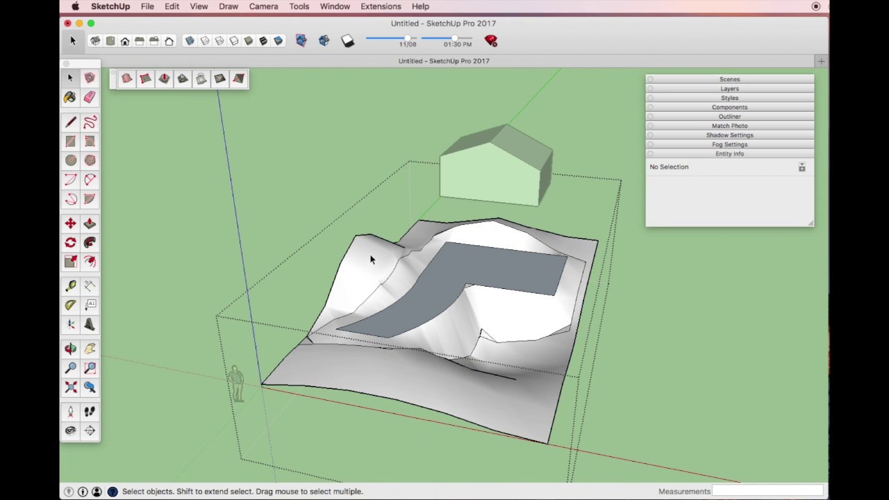 Construcción de terrenos en SketchUp (usando la herramienta caja de ...
