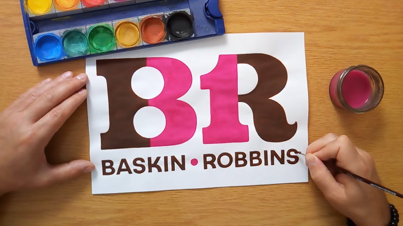 How to draw the BASKIN ROBBINS logo - YouTube