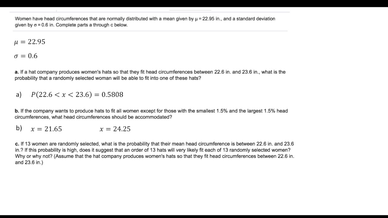 central limit theorem example Statcrunch between - YouTube
