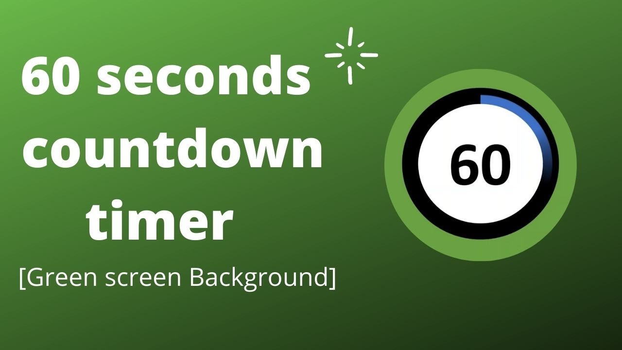 60 seconds countdown green screen background [ 1 minute timer ] - YouTube