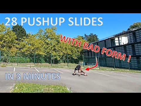 28 pushup slides with bad form in 3 minutes - YouTube