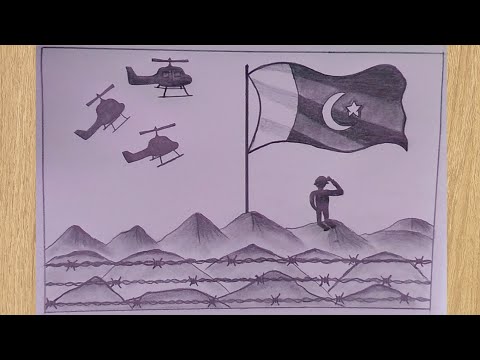 How To Draw Pakistan Defense Day Drawing \ Defense Day Special Drawing ...