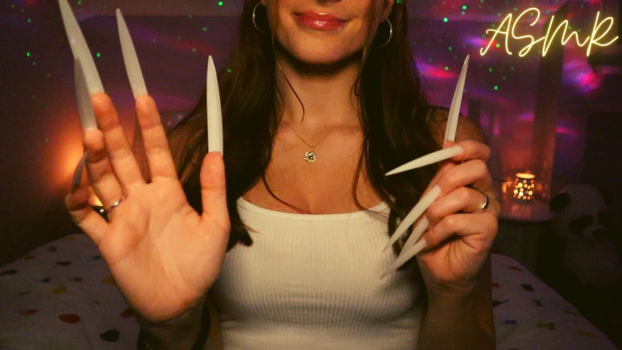 ASMR | Fast and Aggressive Hand Movements with Extremely Long Nails ...