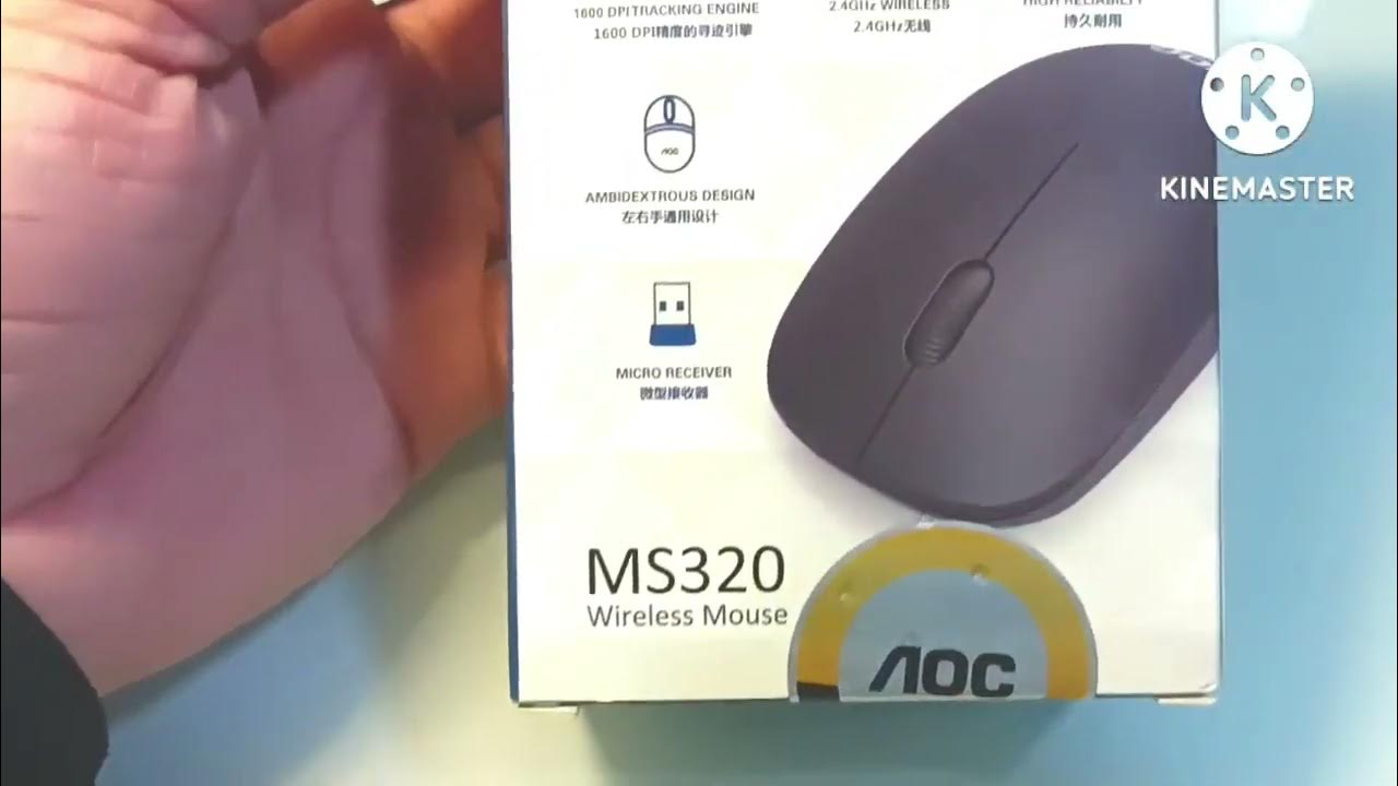 AOC [genuine] MS320 wireless mouse desktop laptop general office home battery mouse. - YouTube
