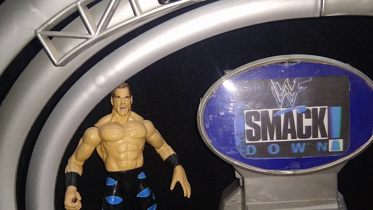 WWE WWF SMACK DOWN JAKKS PACIFIC OVALTRON ENTRANCE STAGE PLAYING CHRIS ...
