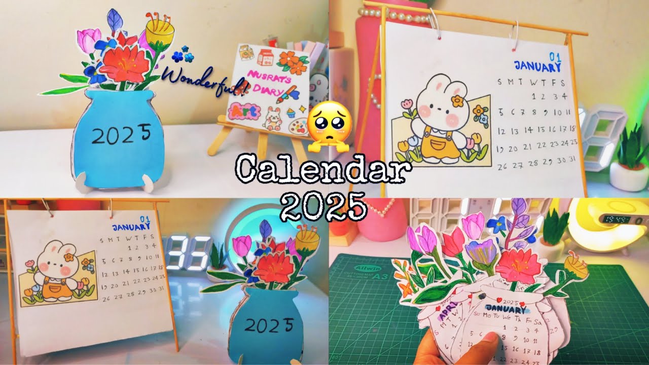 I Made the Viral Floral Calendar 🌷 two easy DIY calender for 2025 🎉 ...