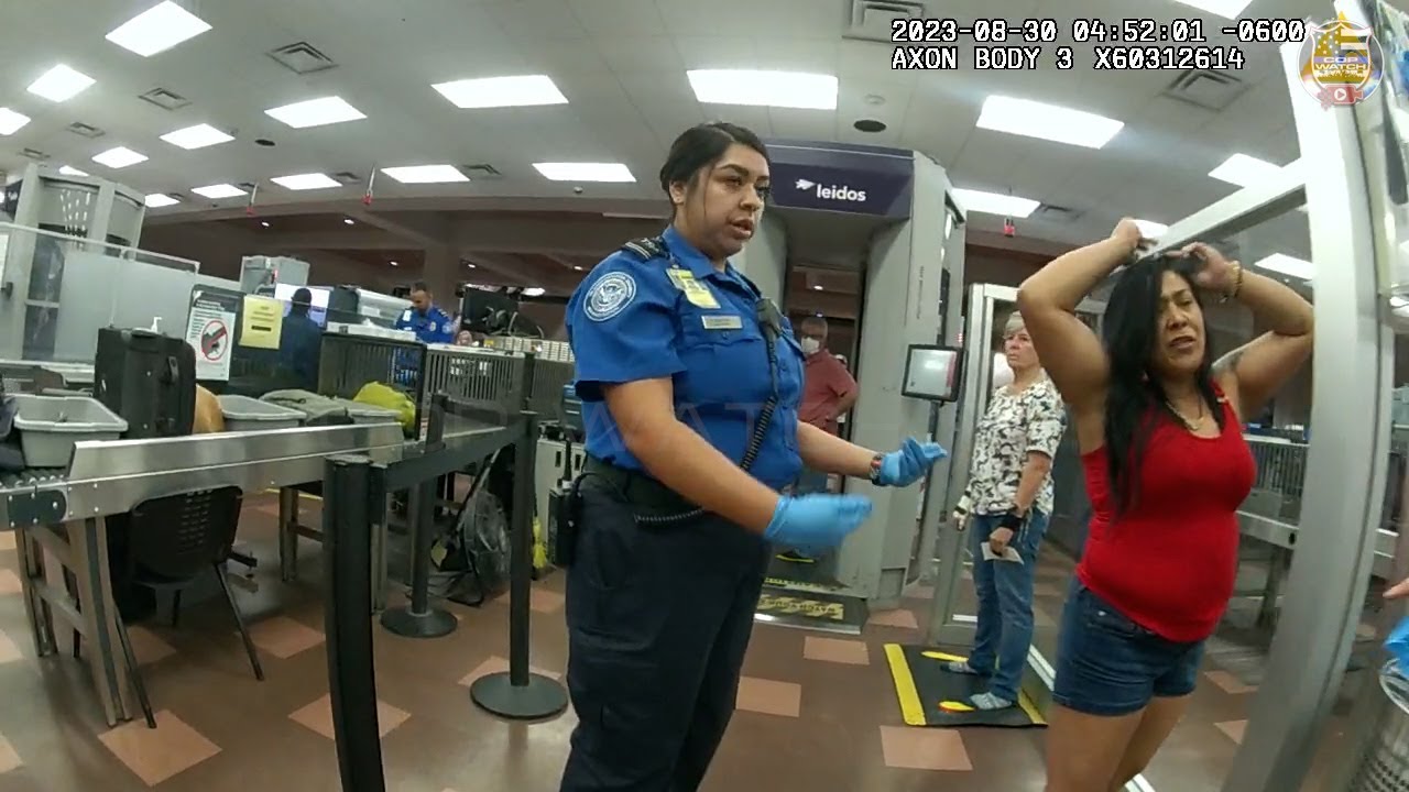 Woman Arrested for Ditching Bag in Front of TSA - YouTube